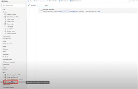 how to merge and split pdf files in microsoft power automate for desktop