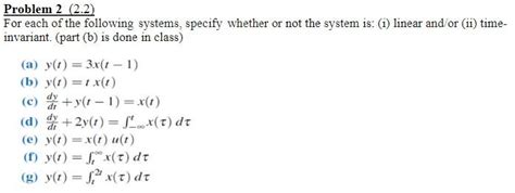 solved problem 2 2 2 for each of the following systems