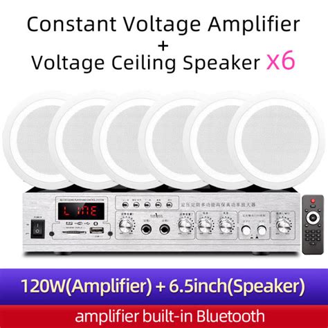Small Flexible Public Address System Ceiling Speakers Commercial Class Power Amplifier 70v Or