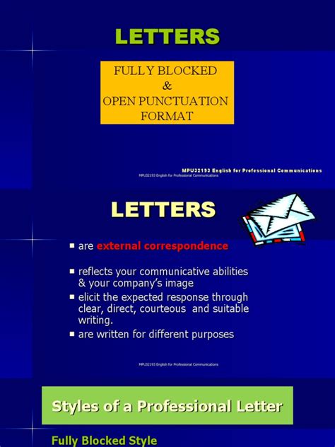 Lecture 10a Letters Fully Blocked And Open Punctuation Format Pdf