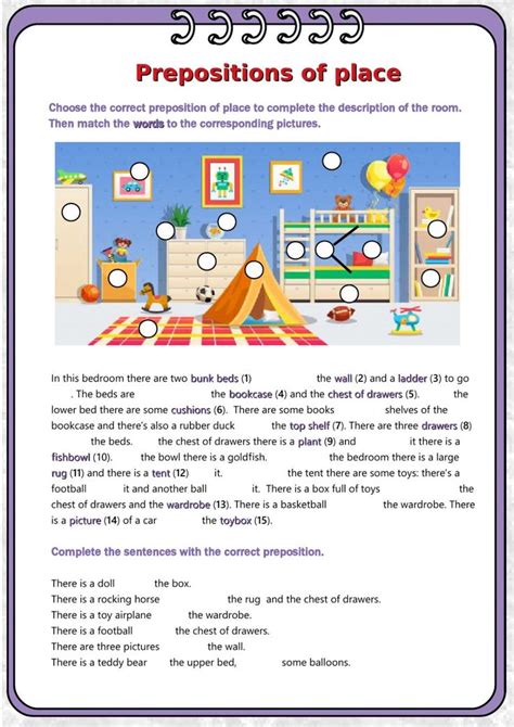 Preposition Of Place Worksheet Grade 2