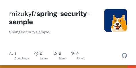 Github Mizukyfspring Security Sample Spring Security Sample