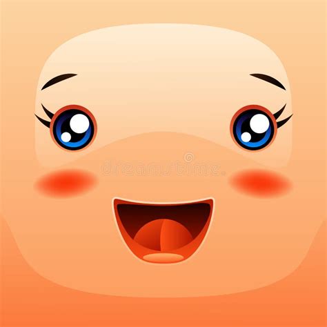 Kawaii Cute Face Funny Smiling Muzzle Stock Vector Illustration Of Baby Confused 137819096
