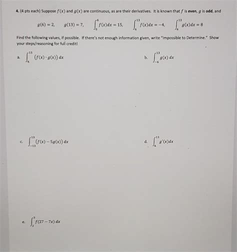 Solved Pts Each Suppose F X And G X Are Continuous Chegg