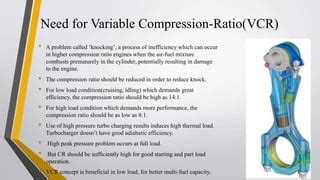 Variable Compression Ratio Engine PPTX Auto Type Automotive