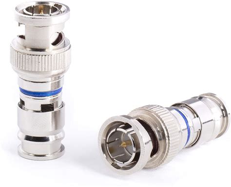 The Cimple Co Bnc Compression Connector For Rg6 Coaxial Cable Male Sdi Cctv 50 Pack