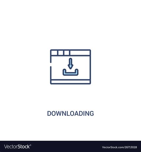 Downloading Concept 2 Colored Icon Simple Line Vector Image