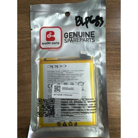 Jual Baterai Battery Realme 2 Pro Blp683 Ori Braderpart Shopee