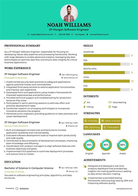10 Jp Morgan Software Engineer Resume Samples And Templates For 2025