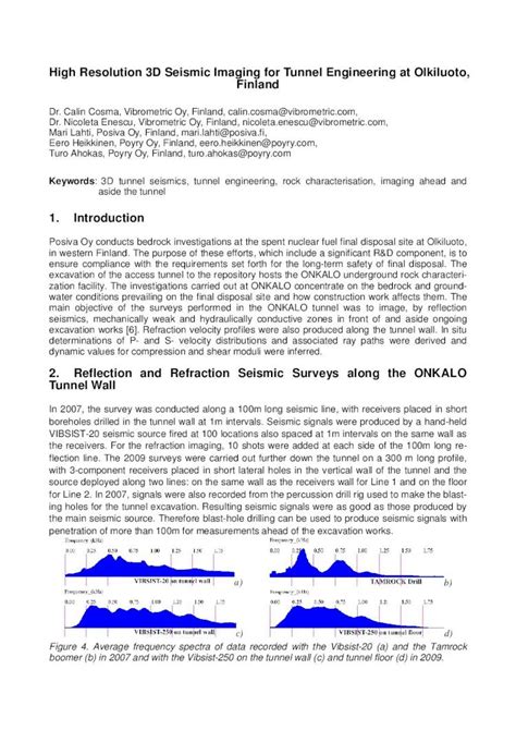Pdf High Resolution 3d Seismic Imaging For Tunnel Engineering €¦ · Keywords 3d Tunnel