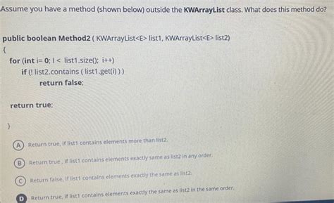 Assume You Have A Method Shown Below Outside The Chegg
