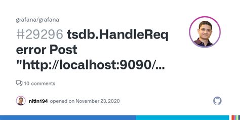 tsdb handlerequest error post localhost 9090 api v1 query range dial tcp [127 0 0 1