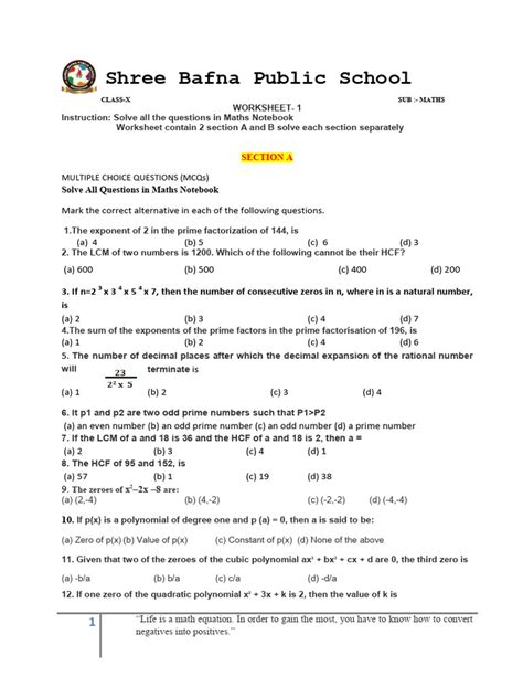 Class 10 Worksheet Pdf Line Geometry Circle
