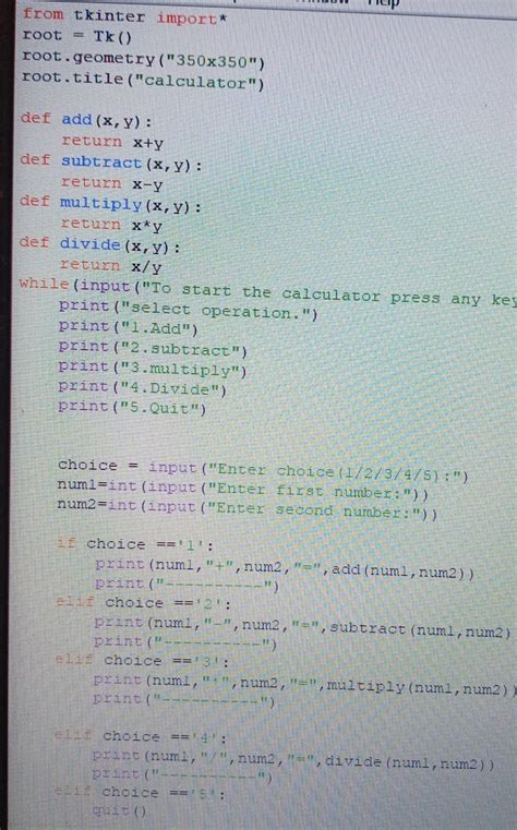 Solved I Did A Program Of A Simple Calculator Using Python Chegg