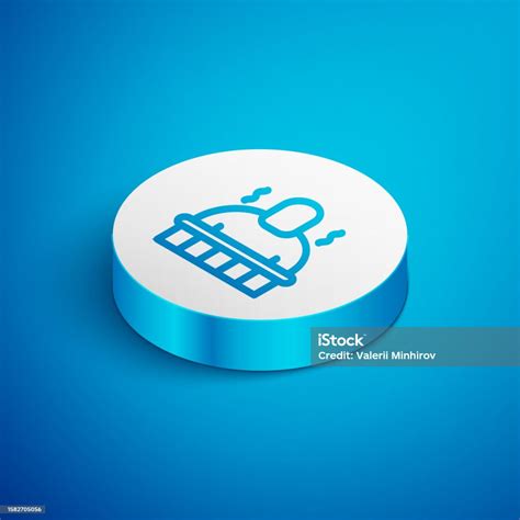 아이소메트릭 라인 사우나와 스파 절차 아이콘은 파란색 배경에 분리되어 있습니다 휴식 바디 케어 및 테라피 아로마 테라피 및 웰빙 흰색 원 버튼입니다 벡터 3차원 형태에 대한