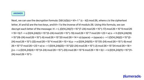 Solved The Following Phrase Was Encrypted With The Two Key Encryption
