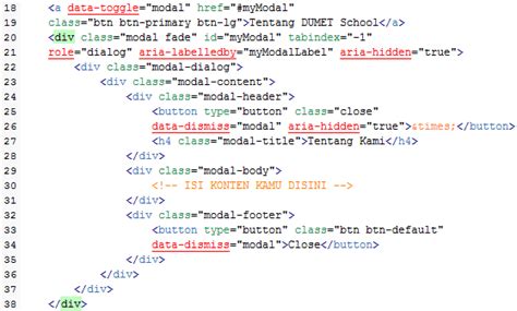 membuat pop up box modal dengan bootstrap