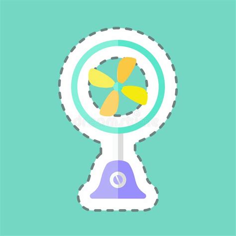 Sticker Line Cut Table Fan Suitable For Home Symbol Simple Design Editable Design Template