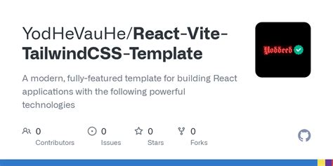 Github Yodhevauhereact Vite Tailwindcss Template A Modern Fully Featured Template For