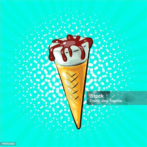 아이스크림 초콜릿 최고 팝 아트 손으로 그린 벡터 일러스트 레이 션 0명에 대한 스톡 벡터 아트 및 기타 이미지 0명 낙서 드로잉 디자인 Istock