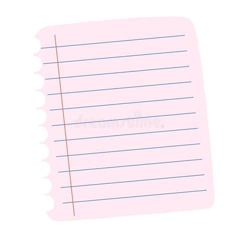 Lined Paper From A Notebook Empty Notebook Paper Stock Vector Illustration Of Educational