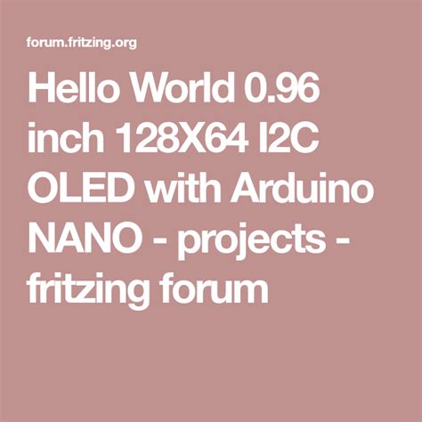 Arduino Nano Oled Display 096 Inch 128x64 I2c Projects