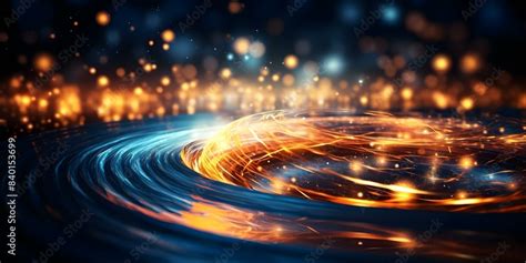 Digital Transformation Abstractly Depicted Through Converging Virtual Data Flows Creating