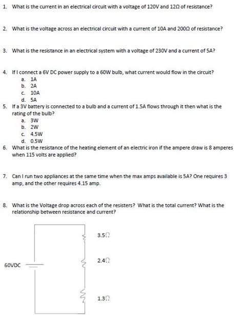 Solved 1 What Is The Current In An Electrical Circuit With Chegg Com