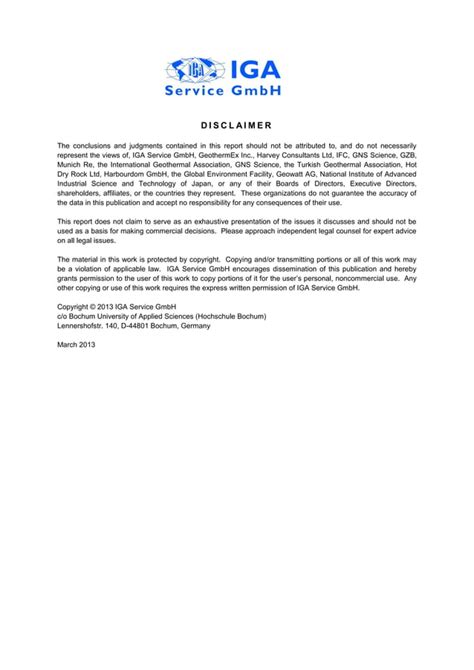 Ifc Iga Geothermal Exploration Best Practices March2013 Pdf Business Utilities Business