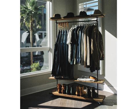 Industrial Garment Clothing Rack With Top And Bottom