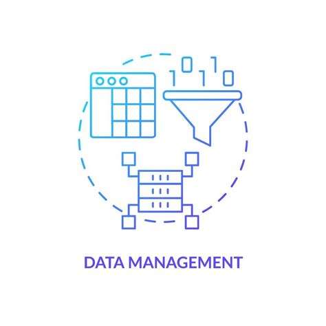 Data Management Blue Gradient Concept Icon Digital Service Improving Information Processing