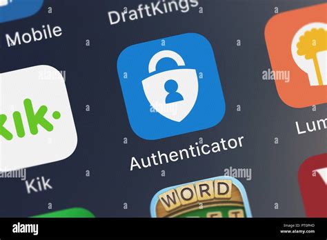 London United Kingdom October 05 2018 Icon Of The Mobile App Microsoft Authenticator From