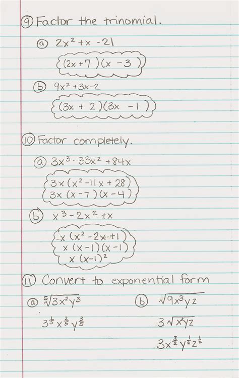 Algebra Alerts Algebra 1 And 2 Algebra 1 Final Review Notes And Examples