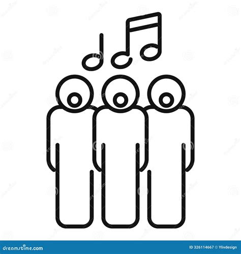 Choir Singing Together With Musical Notes Illustration Royalty Free
