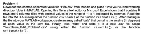 Solved Problem 1 Download The Comma Separated Value File