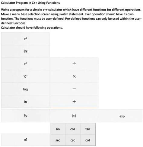 Solved Calculator Program In C Using Functions Write A Program For A