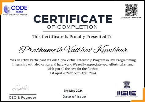 Prathamesh Kumbhar On Linkedin Codealpha