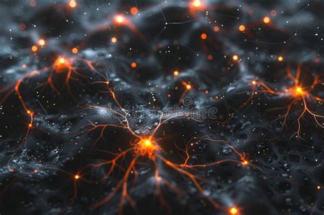 Abstract Network With Orange Glow Stock Illustration Illustration Of Concept Dynamic 331129308