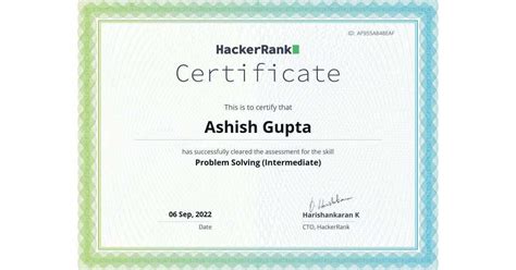 ashish gupta on linkedin hackerrank skill certificate