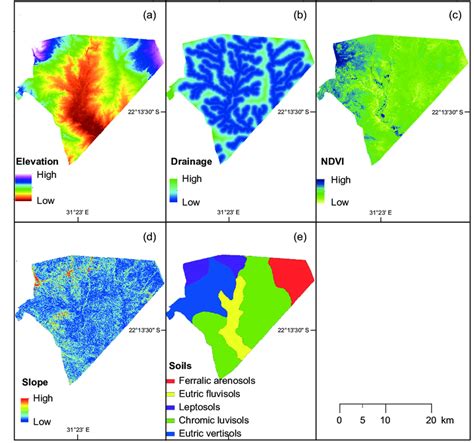 Environmental Variables Used In The Maxent Model A Elevation B Download Scientific Diagram