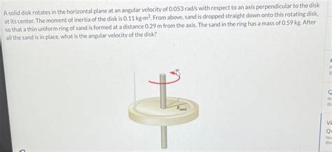 Solved A Solid Disk Rotates In The Horizontal Plane At An Chegg