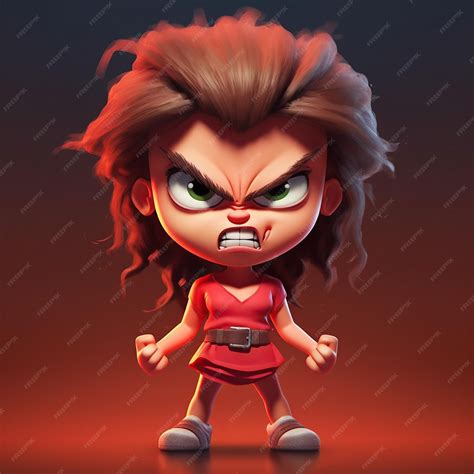 Premium Photo Angry Girl Frustrated And Cartoon Character Design