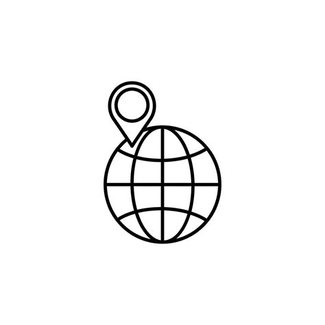 Pin On The Globe Outline Vector Icon Vector Art At Vecteezy