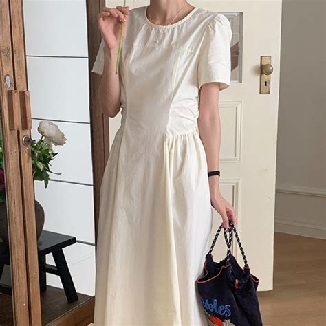 부분오늘출발 리에즈 셔링 반팔 롱원피스 3 Color 바캉스하객룩