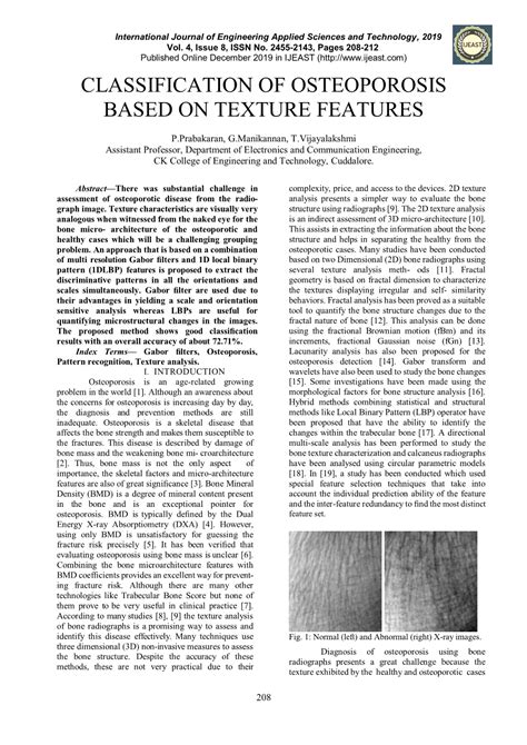 Classification Of Osteoporosis Based On Texture Features Docslib