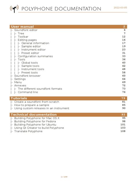 Polyphone Documentation Pdf Synthesizer Sampling Signal Processing