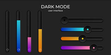 Dark Mode Ui Simple Elegant Minimalist Set Of Buttons Loading Bar