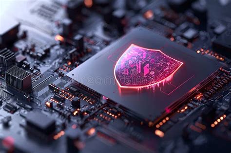 Futuristic Data Center With Glowing Holographic Cybersecurity Shield Secure Cloud Services