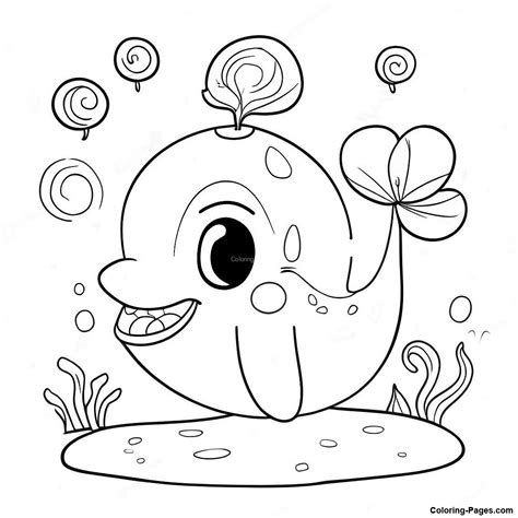Adorable Cartoon Whale Coloring Page Coloring