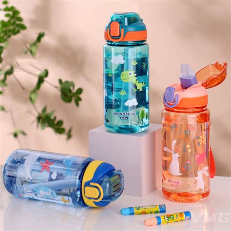 พร้อมส่ง กระบอกน้ำ 600 Ml ฟรีสติ๊กเกอร์ กระติกน้ำ กระบอกน้ำไปรร กระบอก